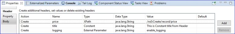 Content Modifier To Get Inputset Output Using Type Constant Xpath Expression Header